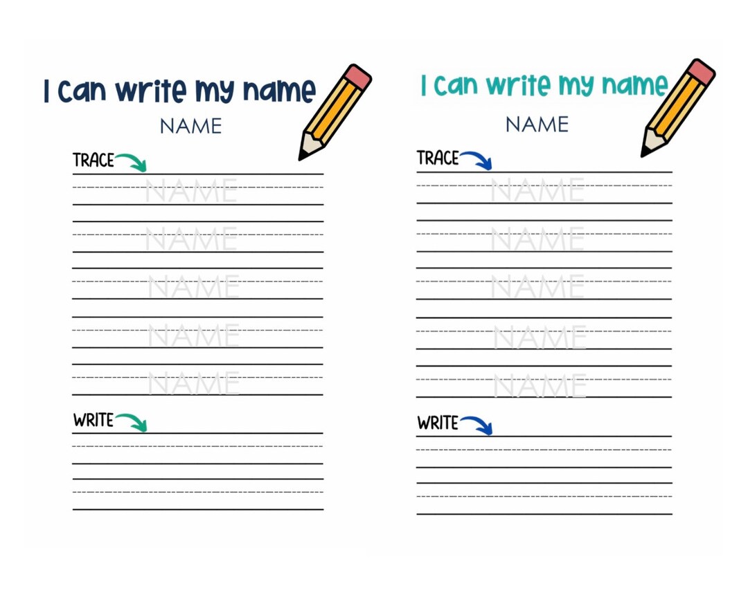 EDITABLE Preschool Learn to Write Name - Etsy