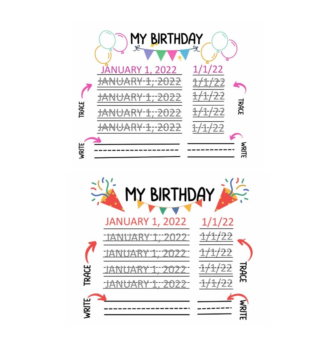 EDITABLE Preschool Learn/write Birthday Activity - Etsy
