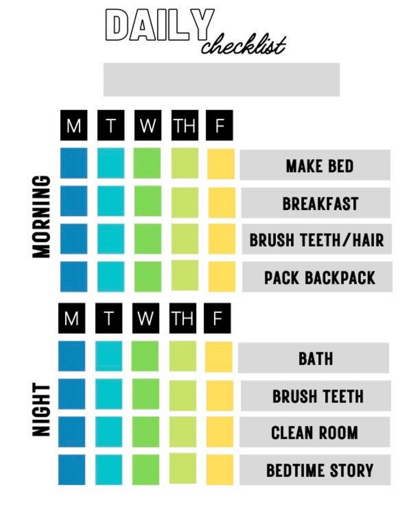 Printable Daily Routine Checklist for Kids - Etsy