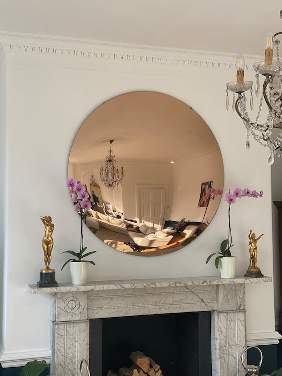 Large Rose Silver Mirror