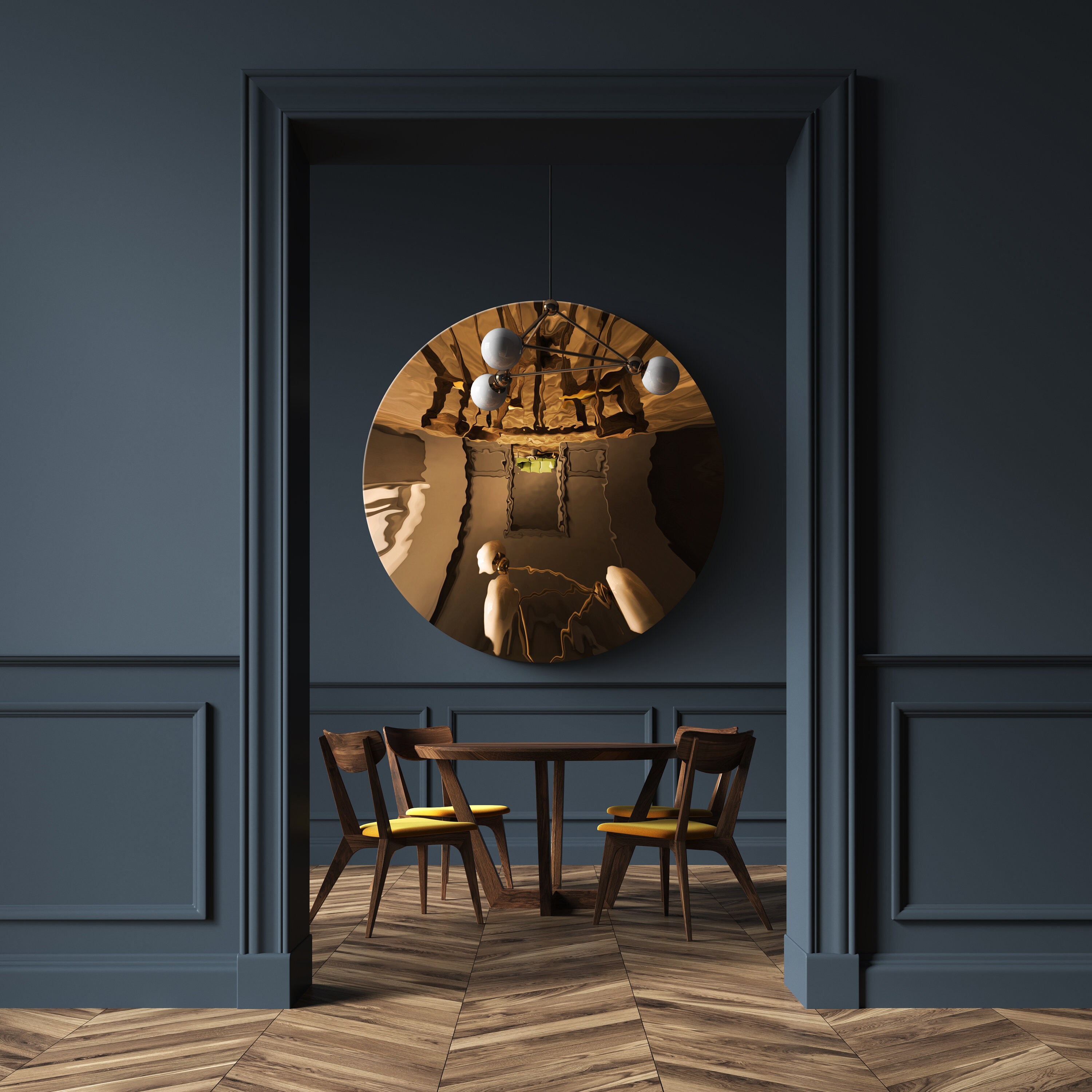 The Convex Mirror Company 47/120 Cms Diameter Gold Concave Mirror. - Etsy