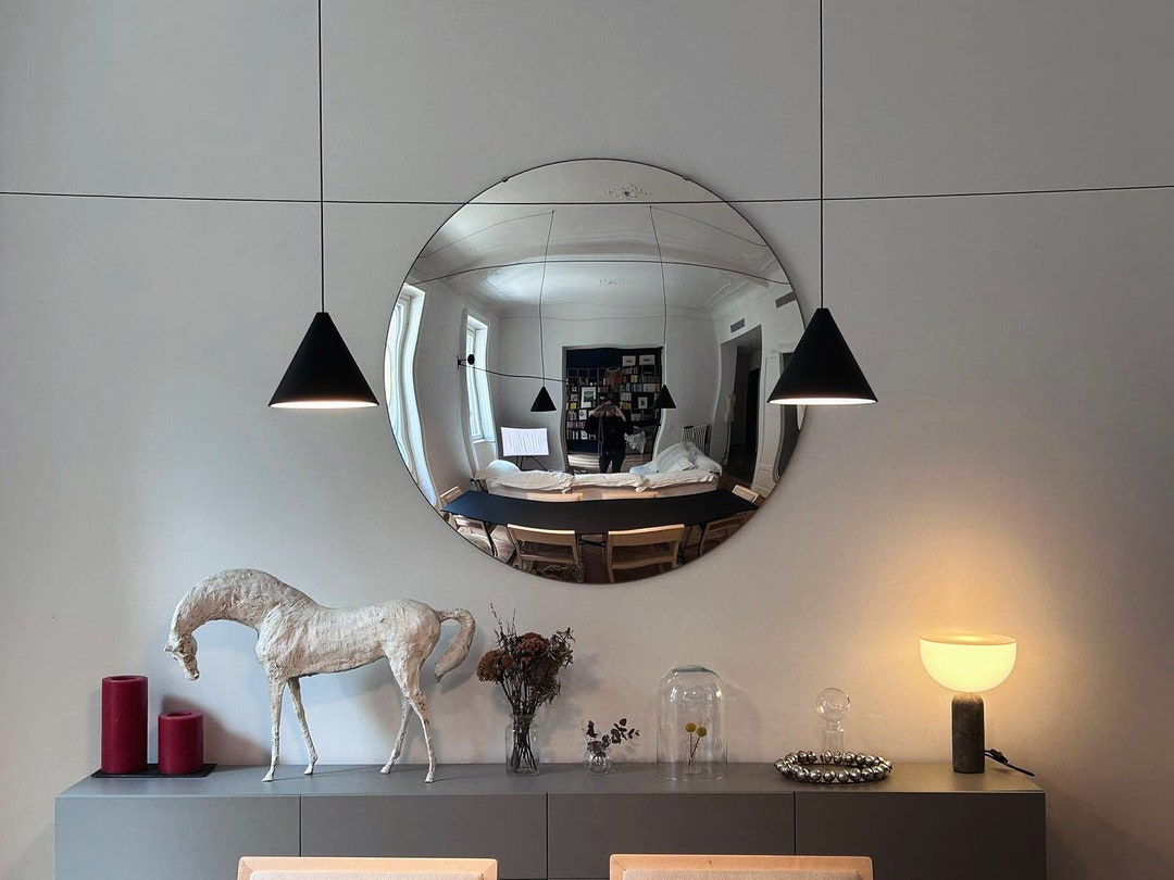 Stilo 100 Cm Diameter Large Format 6mm Glass Convex Wall Mirror - Etsy