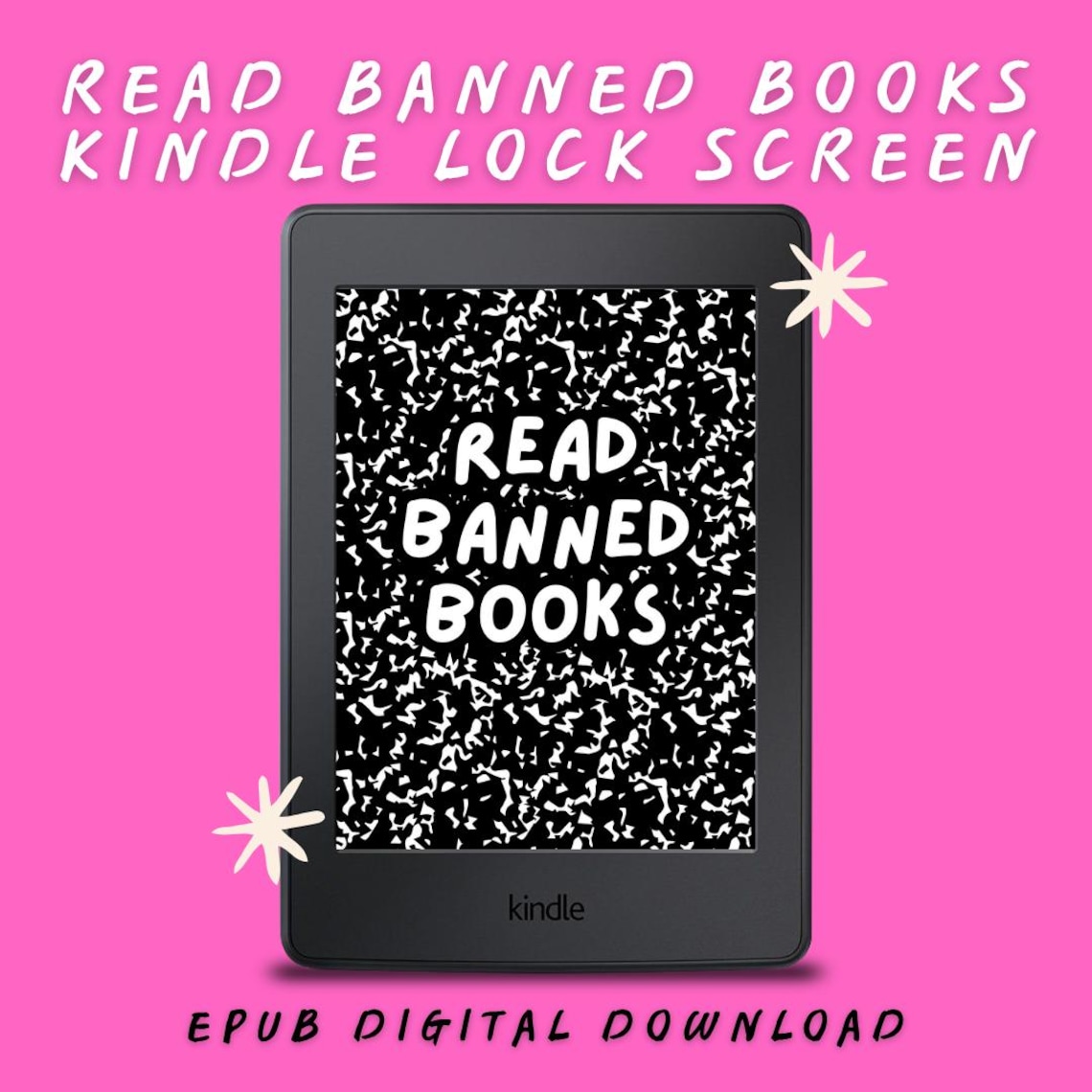 Kindle Lock Screen - Read Banned Books, Wallpaper for Kindle, Digital ...