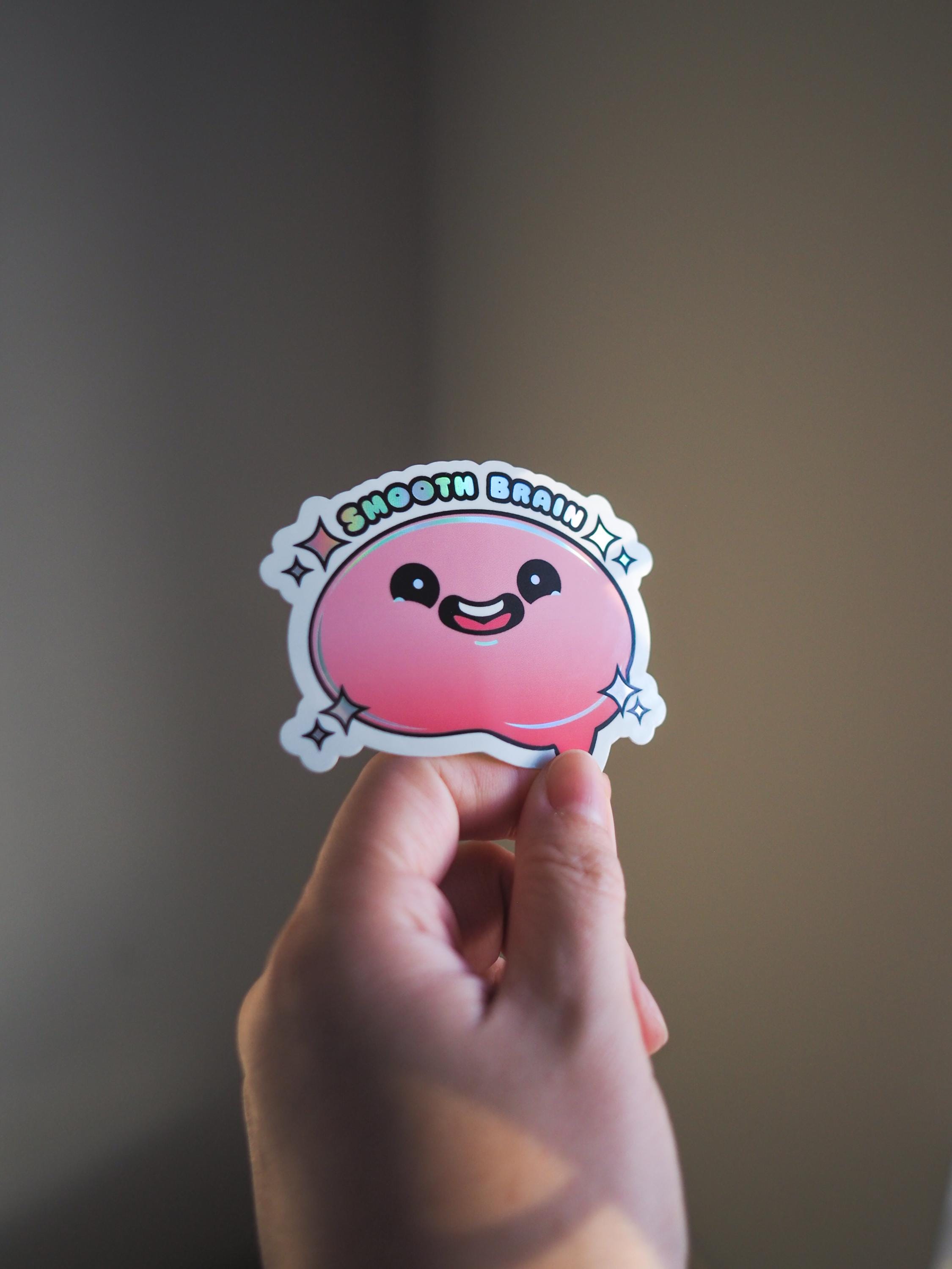 Smooth Brain (b-grade) | Holographic Vinyl Sticker | No Thoughts, Head ...