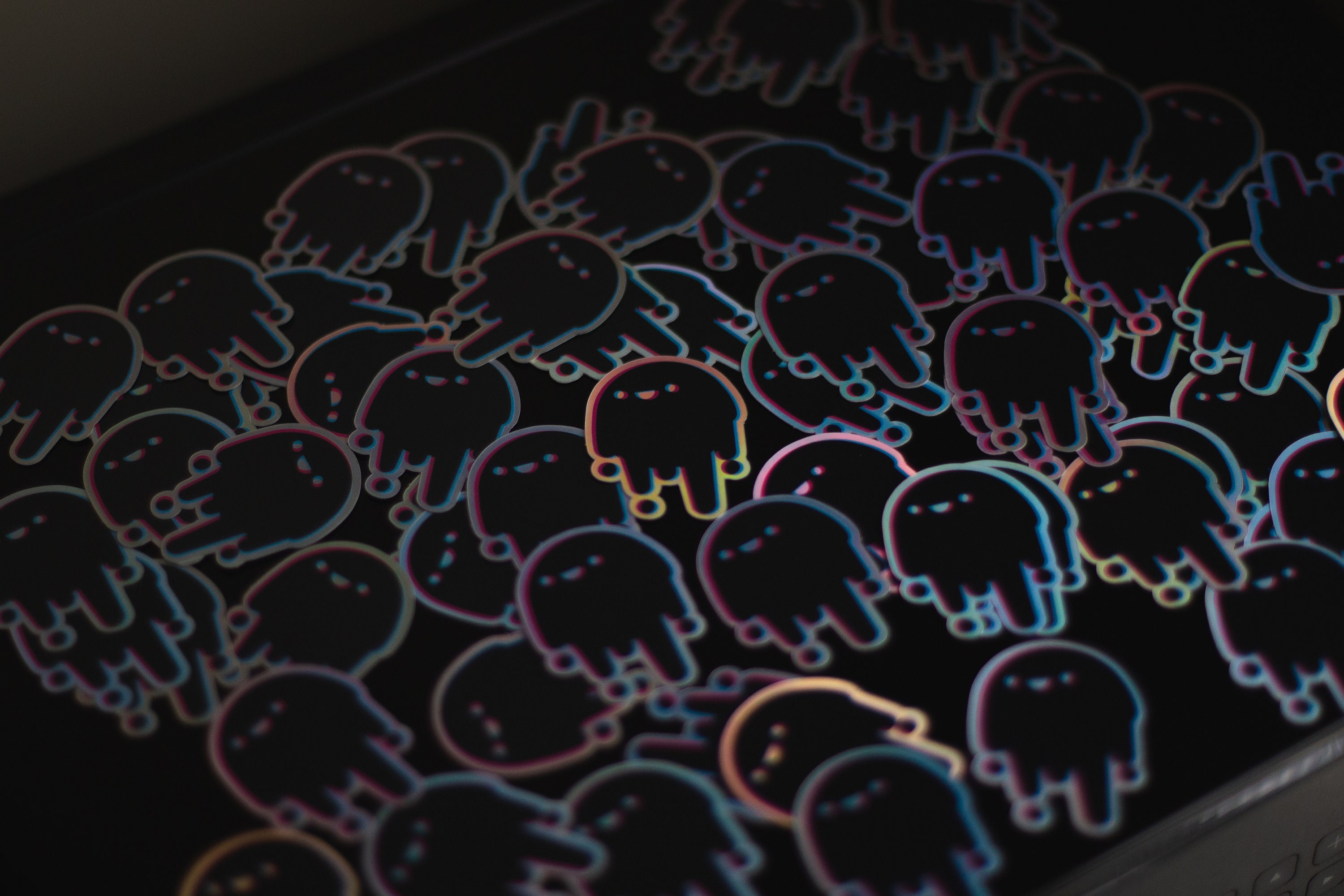 Little Melty Face | Trippy Melted Smile Emote Holographic Vinyl Sticker ...