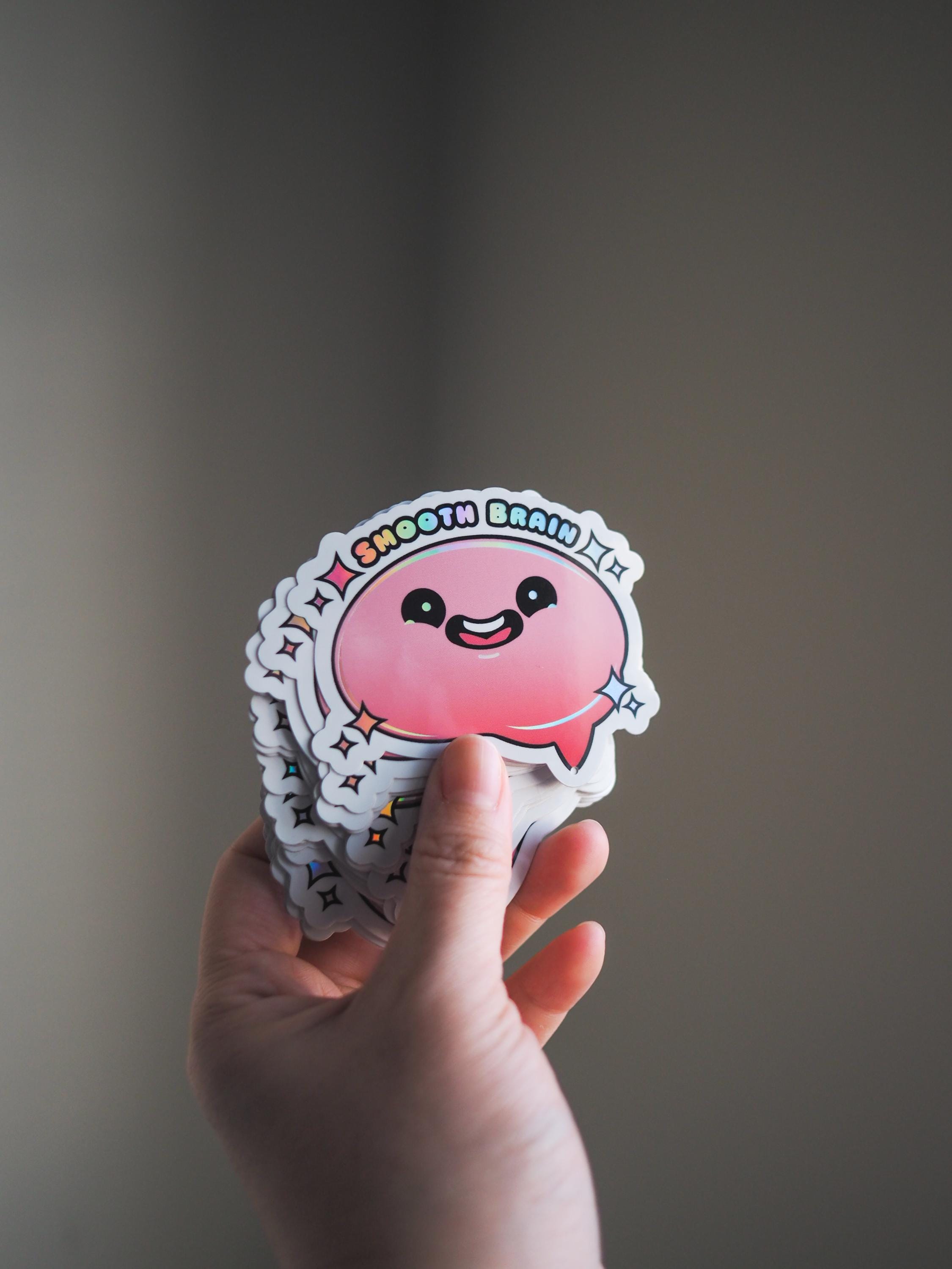 Smooth Brain (b-grade) | Holographic Vinyl Sticker | No Thoughts, Head ...