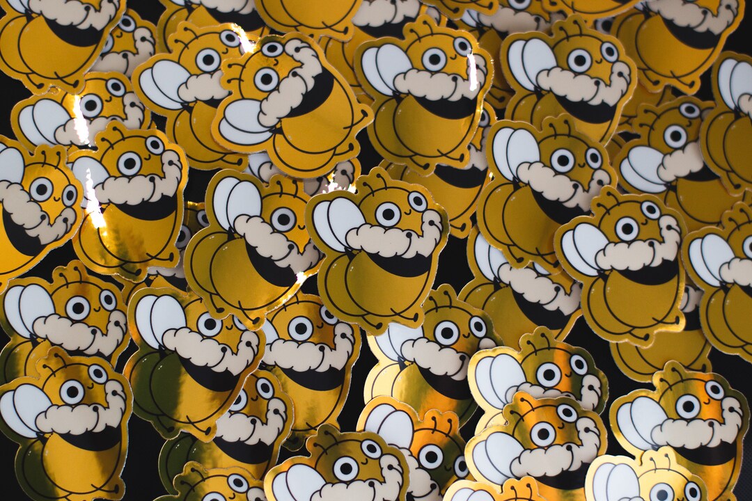 Golden Bumble Bee | Shiny Golden Chrome Vinyl Sticker | Thicc Booty ...