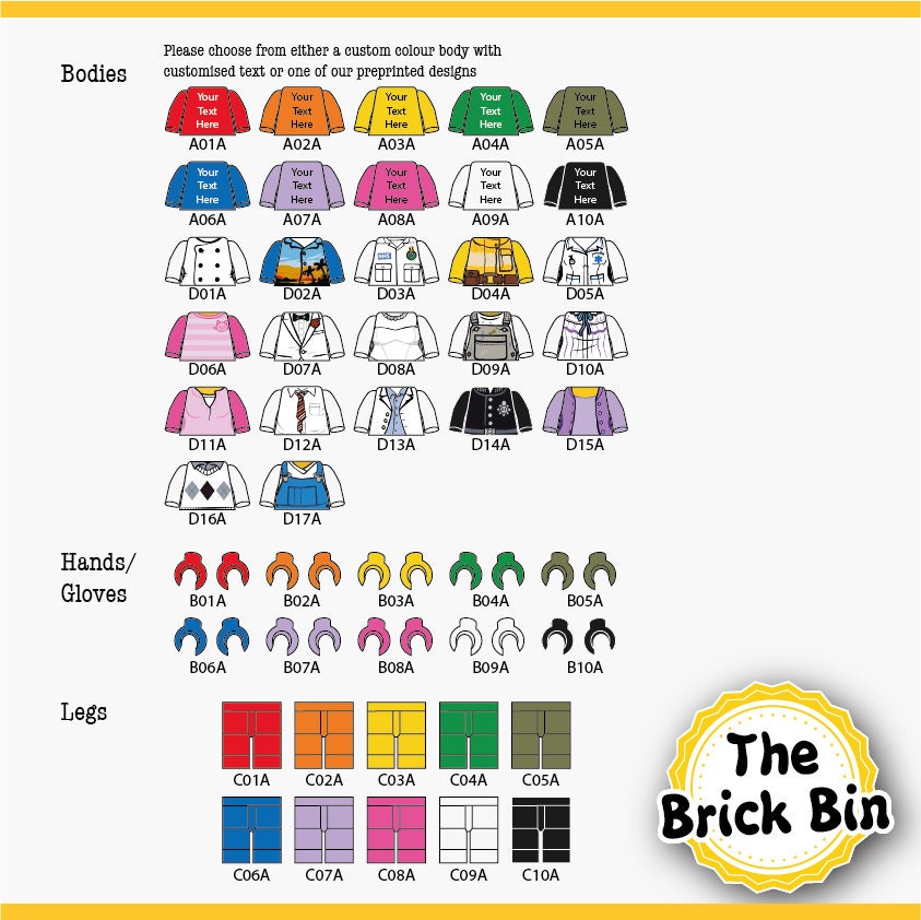 Personalised Minifigures With Custom Building Bricks Small - Etsy
