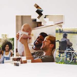 Personalised Building Brick Photo Block – Square Trio - Etsy