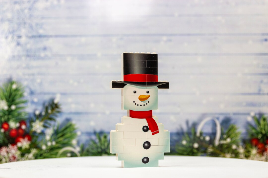 Personalised Snowman Ornament Puzzle, Made With Building Bricks, With ...