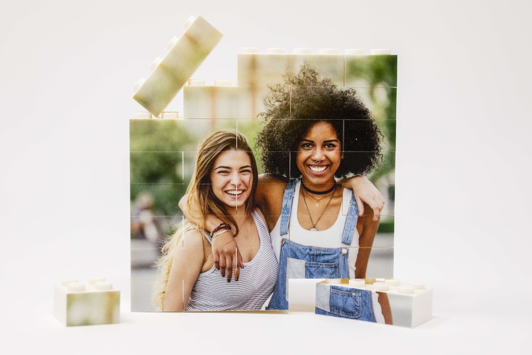 Personalised Building Bricks Photo Block - Square Small - Etsy