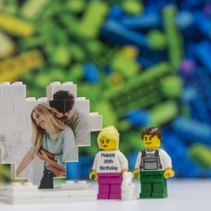 Personalised Minifigures With Custom Building Bricks Small Heart Photo ...