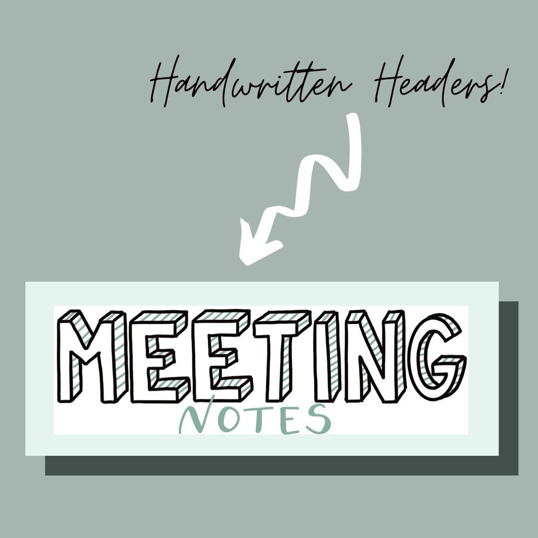 MEETING NOTES TEMPLATE | Printable & Goodnotes | Modern Block Letters ...