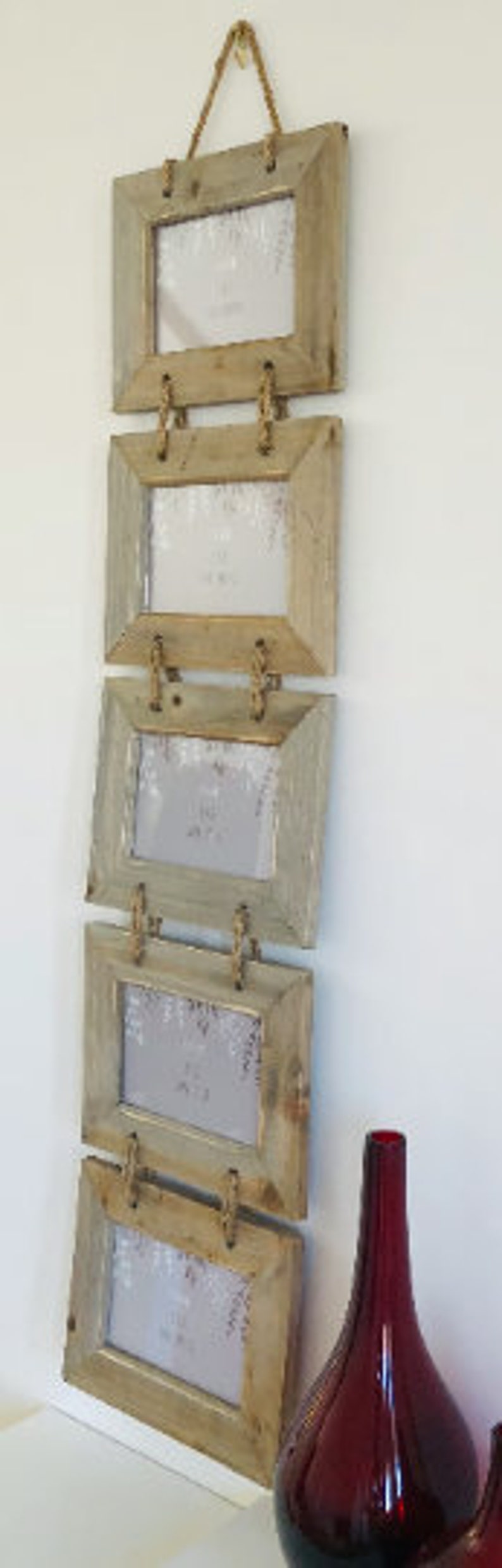 Driftwood Style Wooden Hanging Photo Frames With Ropes - Etsy