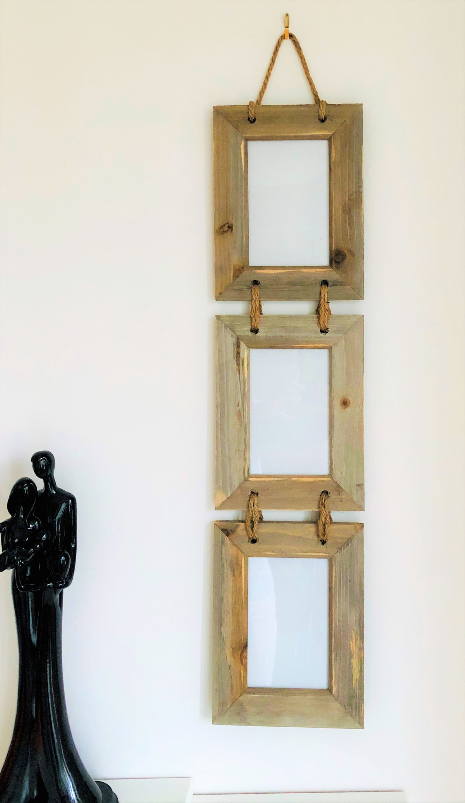 Driftwood Style Wooden Hanging Photo Frames With Ropes - Etsy