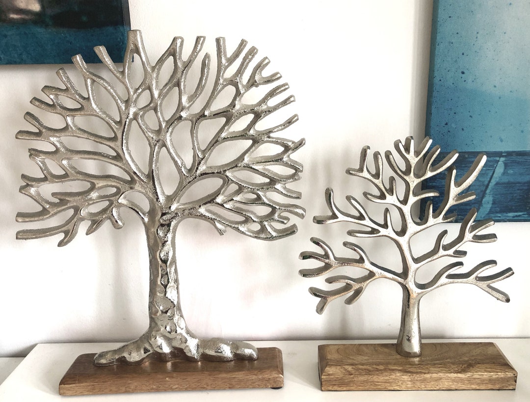 Stunning Silver Tree Sculpture, the Tree of Life Ornament Home Decor ...