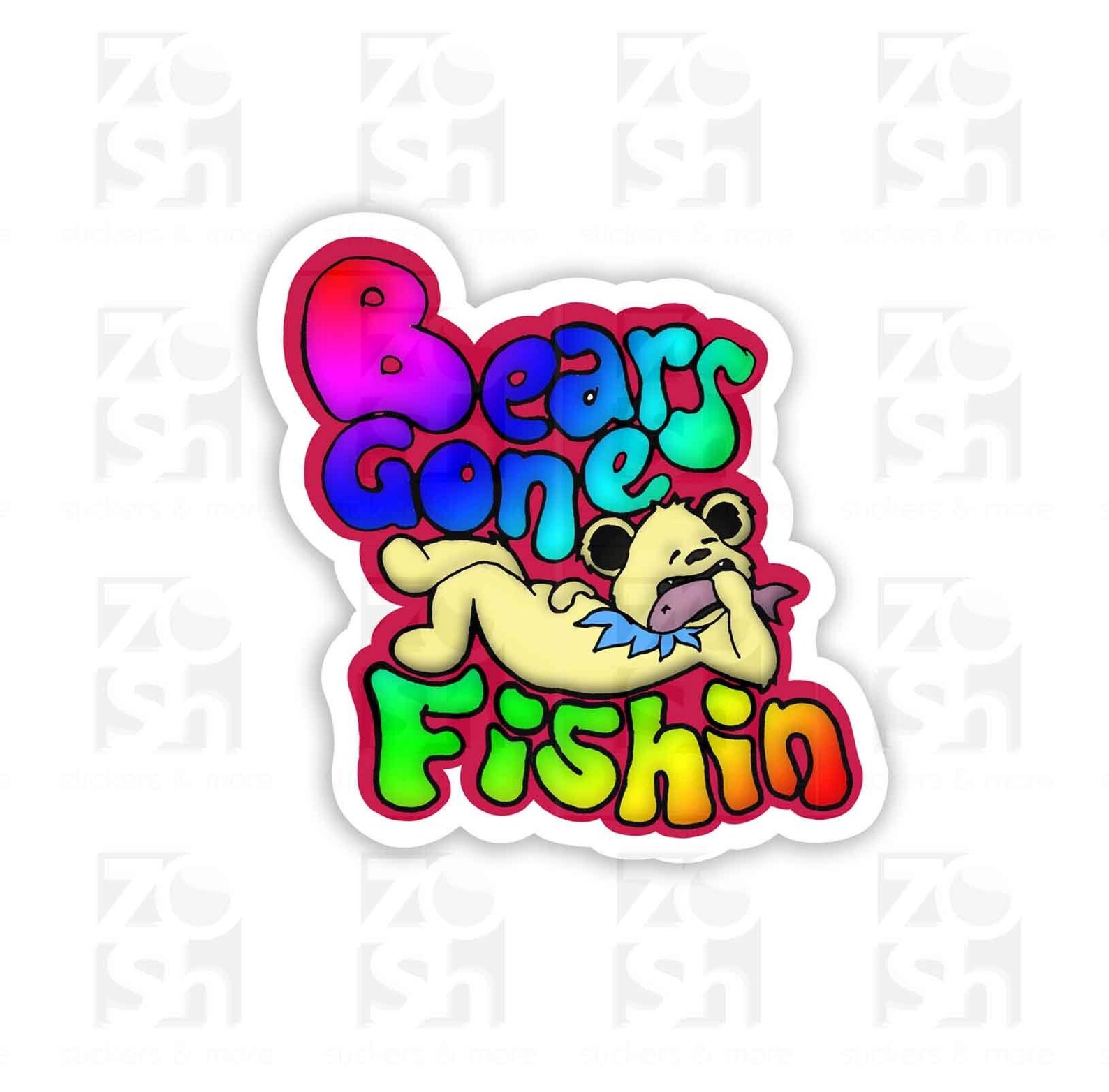 Bears Gone Fishing WSP Sticker - Etsy