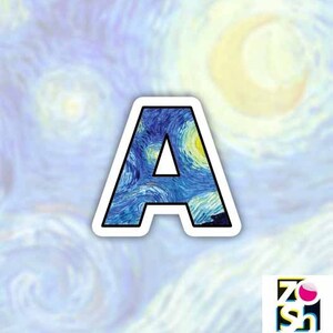 Letter Starry Night Van Gogh Stickers - Etsy