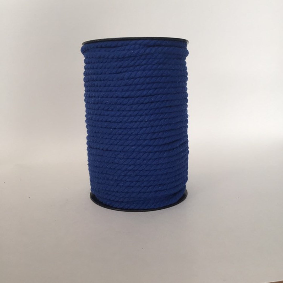 Dark Blue Macrame Cord 5mm Natural Fiber Cotton Rope Macrame 100% ...