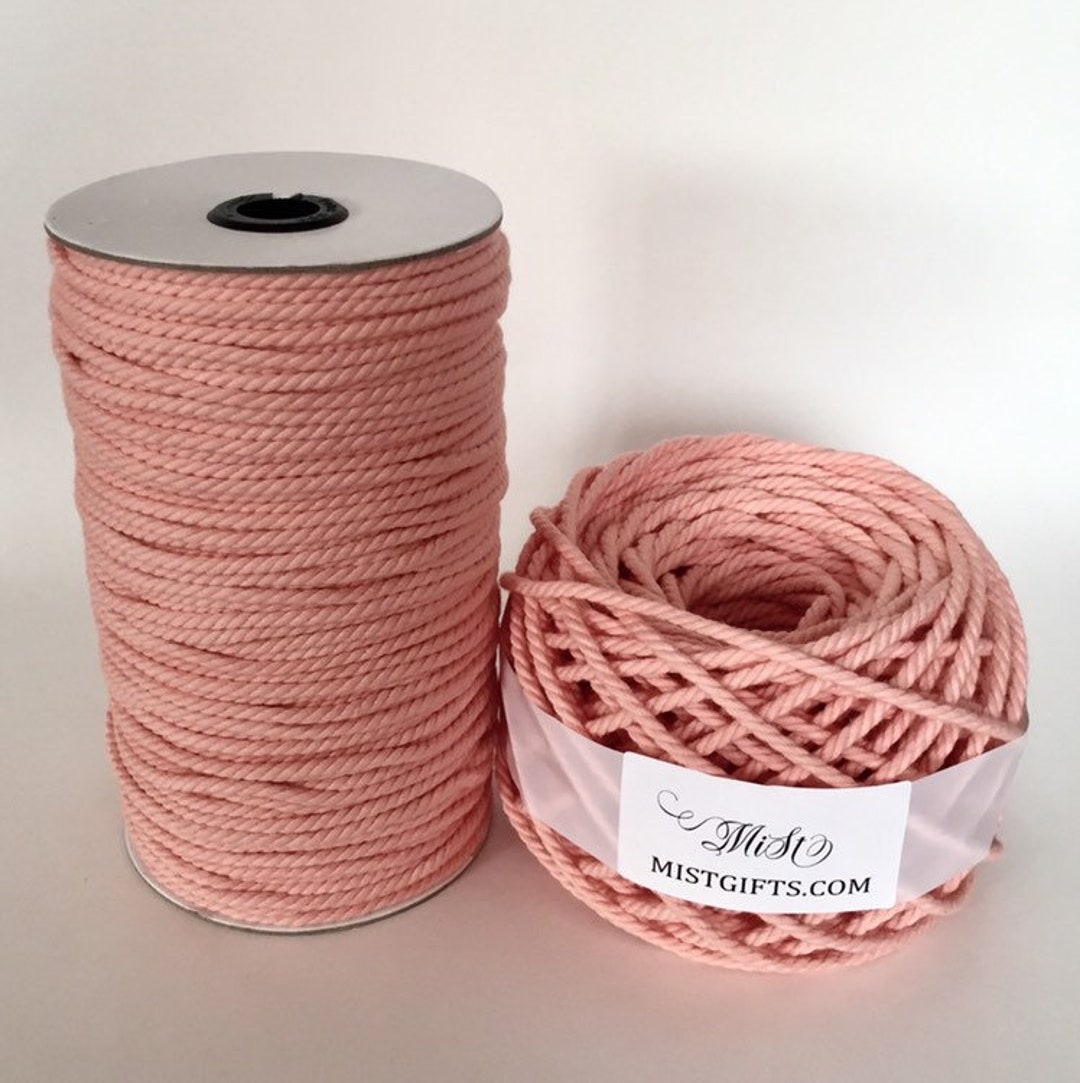 Salmon Pink Macrame Cord 3MM 10m / 35m / 100m Natural Fiber Cotton Rope ...