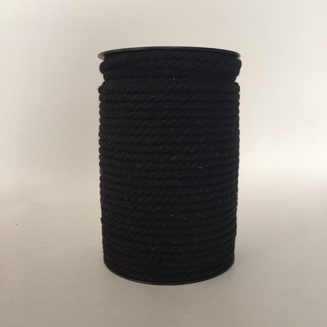 Black Macrame Cord 5mm Natural Fiber Cotton Rope Macrame 100% Cotton 3 ...