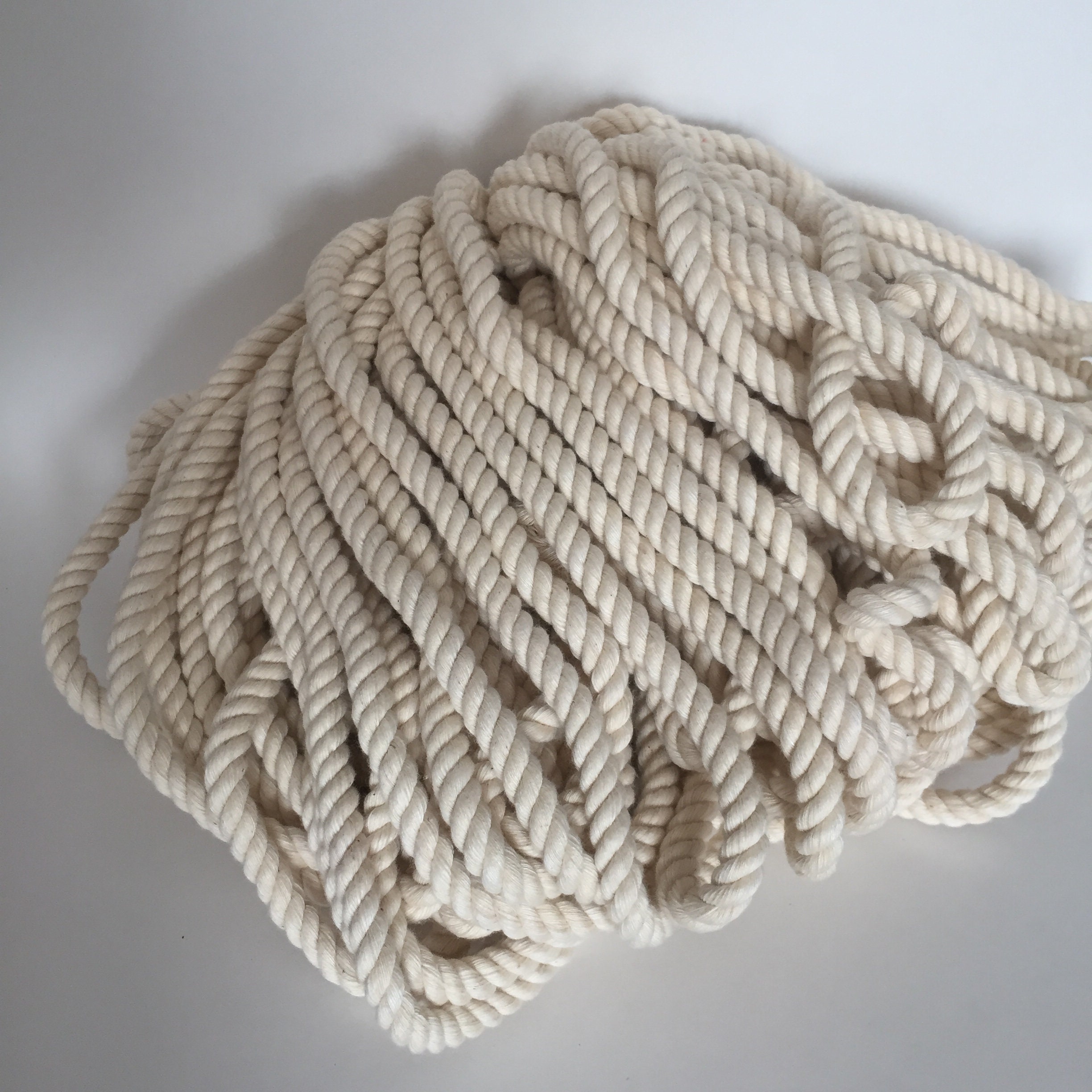 Natural White Macrame Rope 8MM 40m Natural Fiber Cotton String Macrame ...