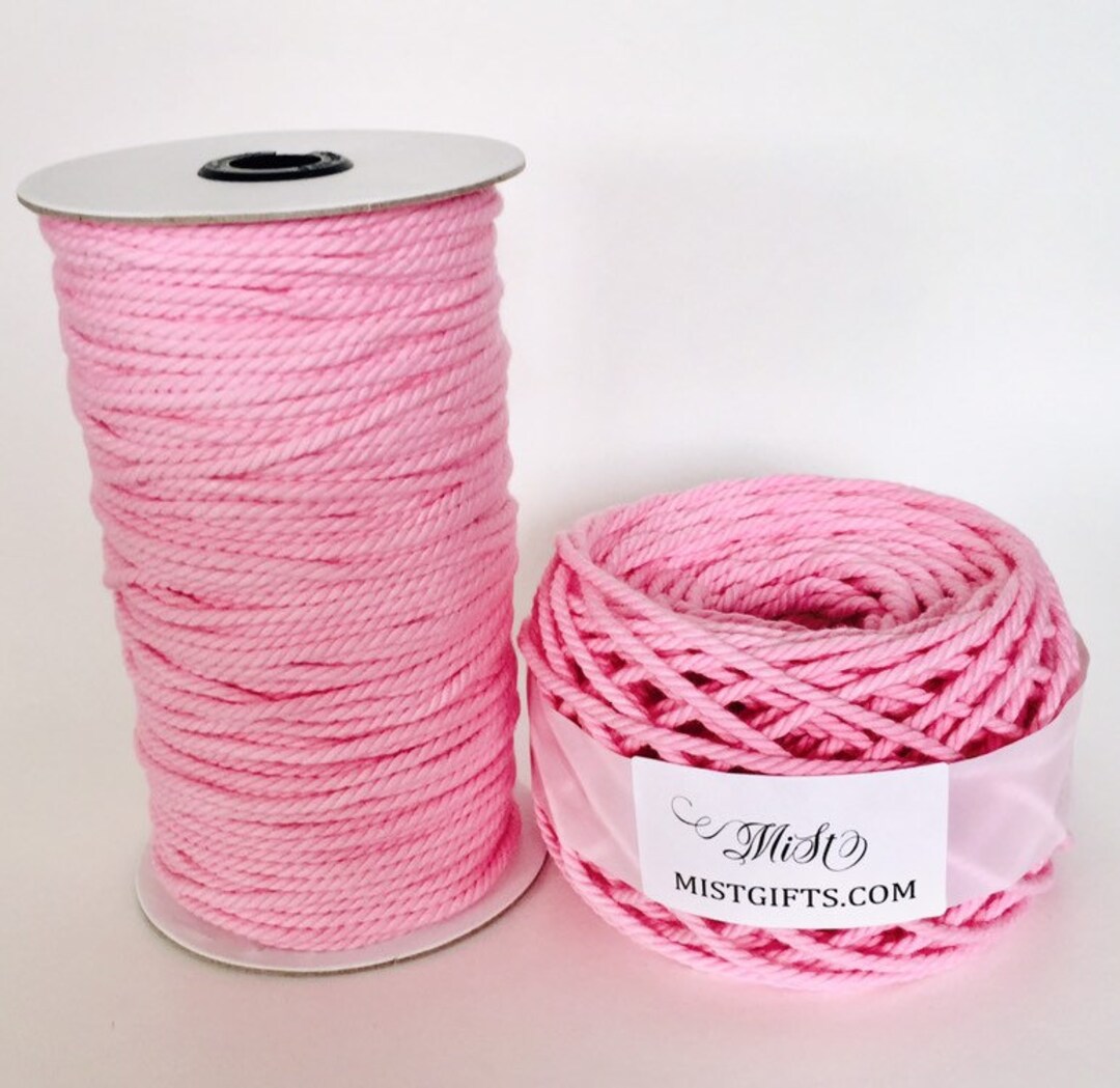 Sakura Pink Macrame Cord 3MM 10m / 35m / 100m Natural Fiber Cotton Rope ...
