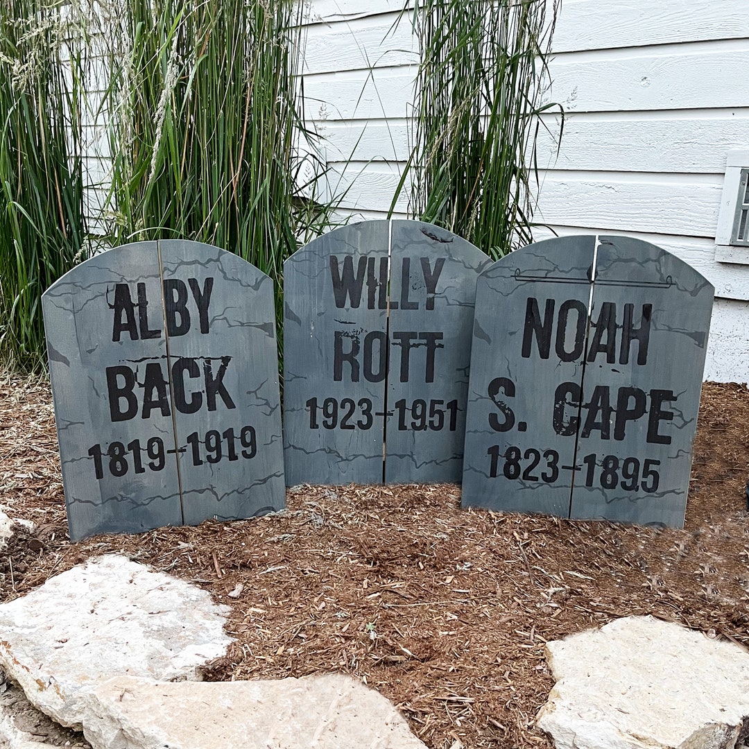 Halloween Tombstones | Set of 3 or Set of 6 | Halloween Decor ...