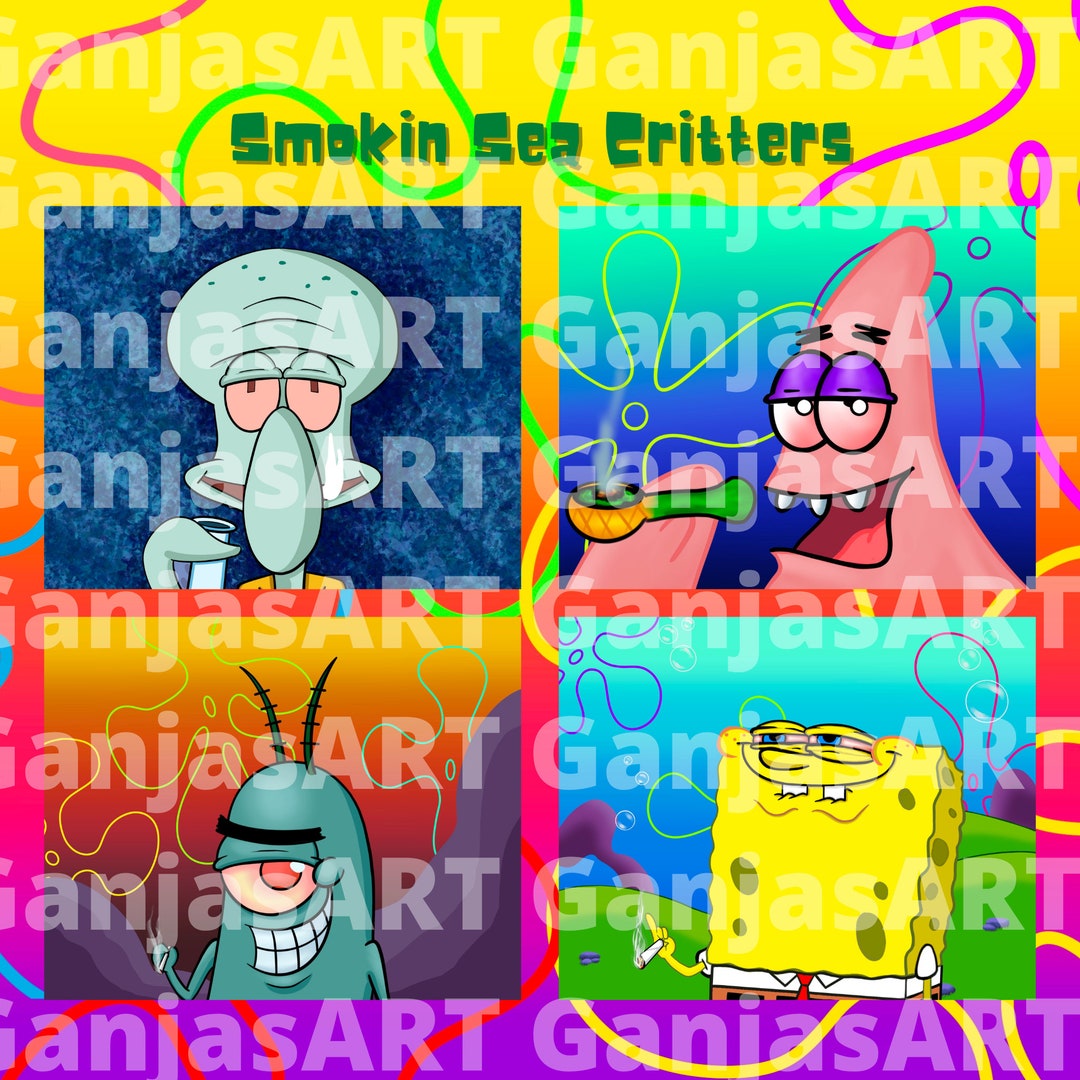 Smoking Sea Critters, Instant Digital Download, Weed, Wall Art, 420 ...