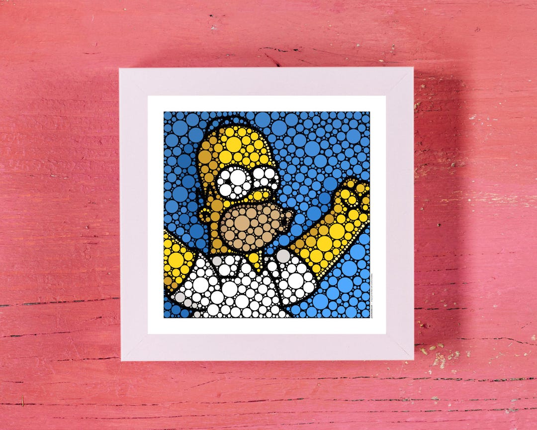 Homer Simpson - the Simpsons [poster Bubble Art Print, Circles, Fun ...