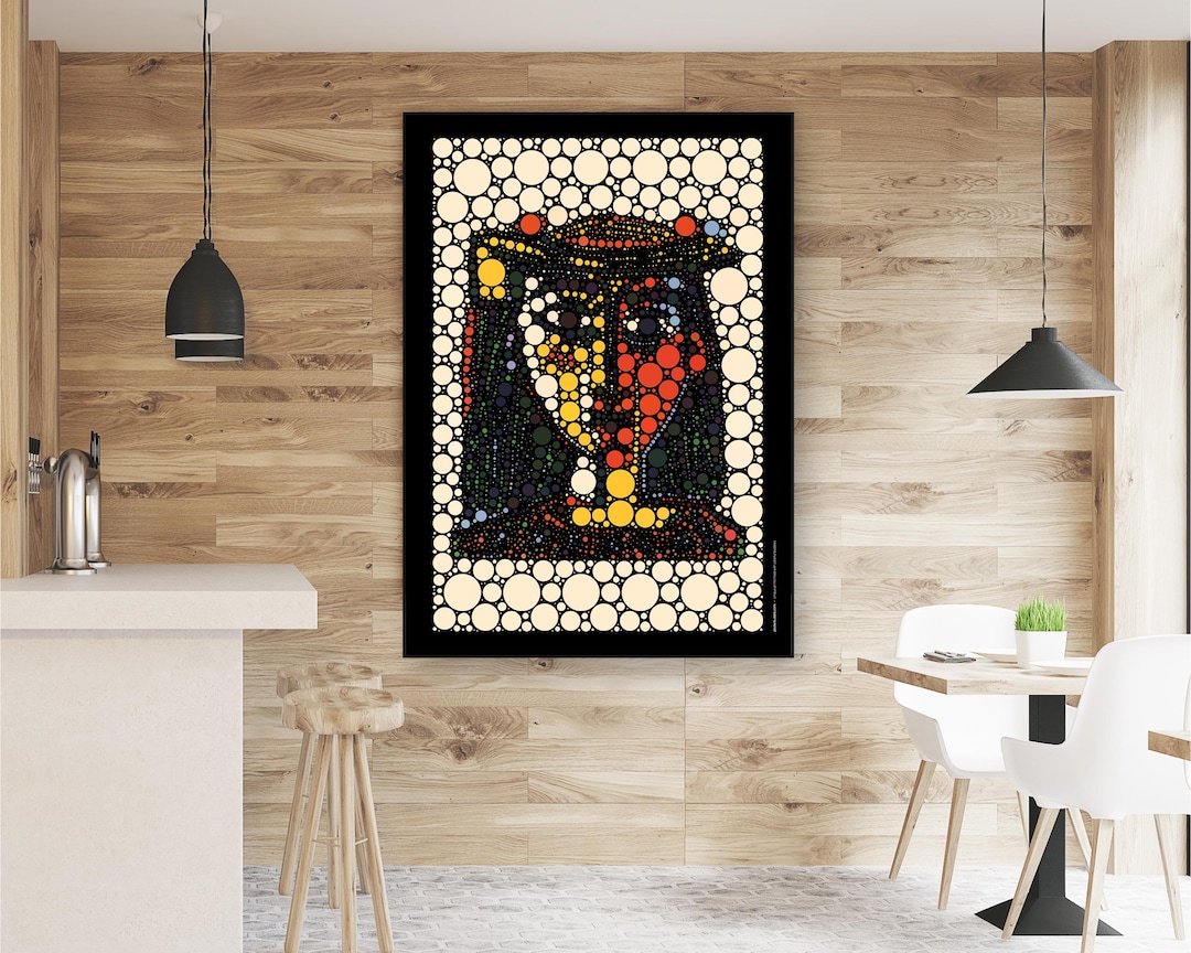 Woman in a Hat - Pablo Picasso [poster Bubble Art Print, Circles ...