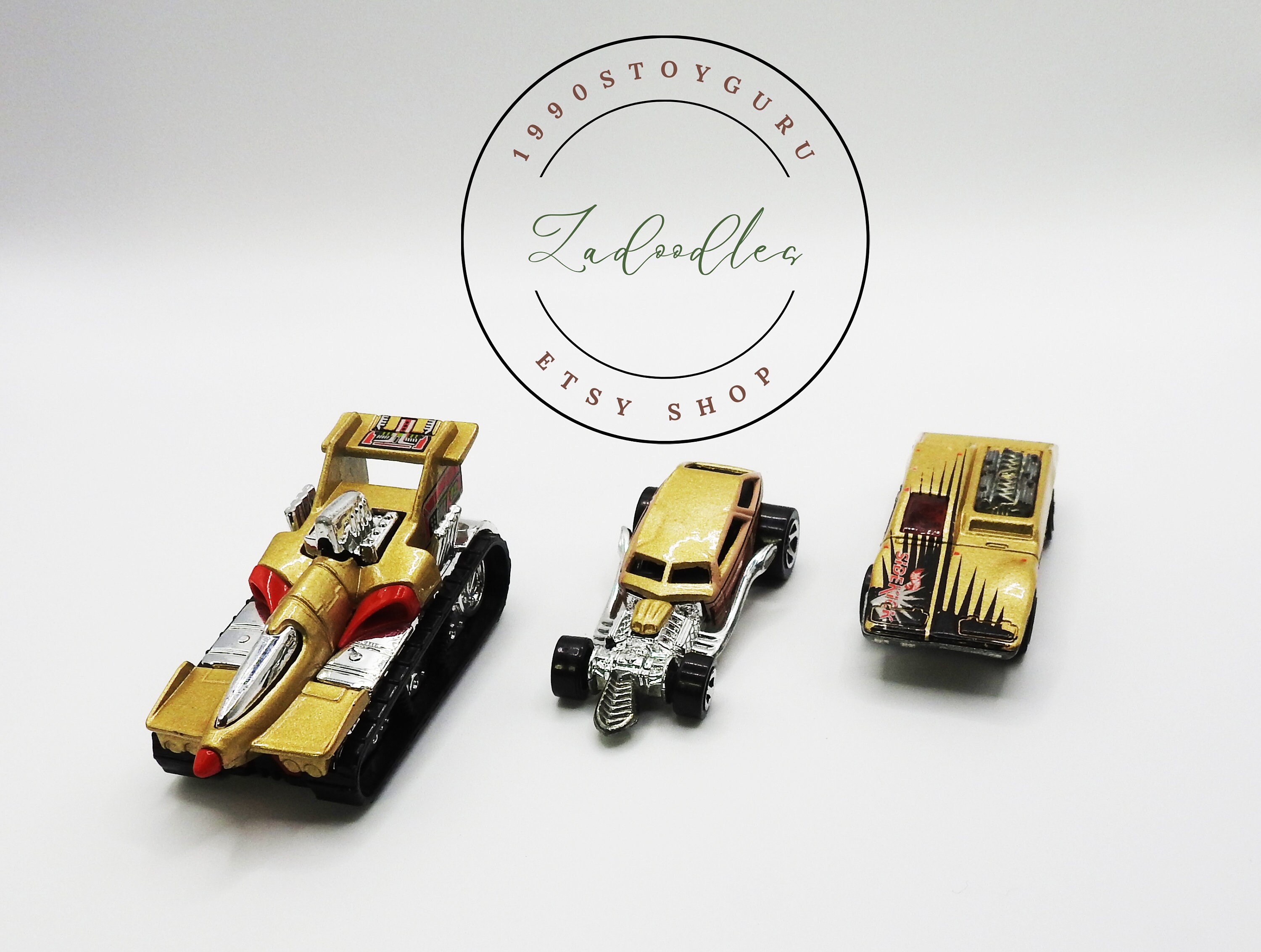 Exclusive Golden Hot Wheels Collection - 1992 Treadator, 1970 Side Kick ...