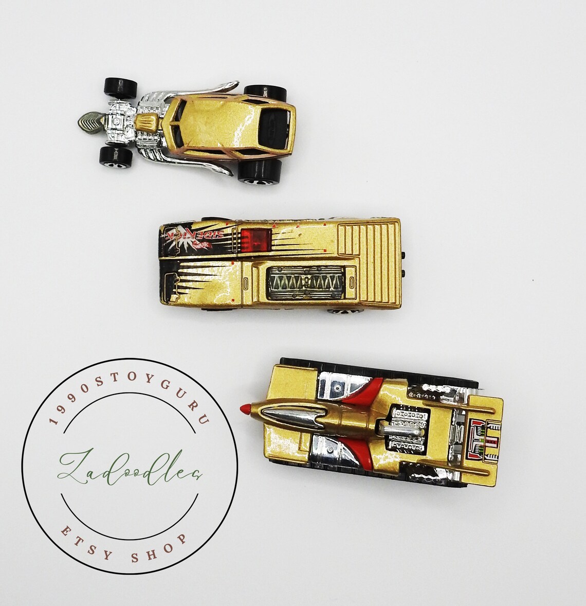 Exclusive Golden Hot Wheels Collection - 1992 Treadator, 1970 Side Kick ...