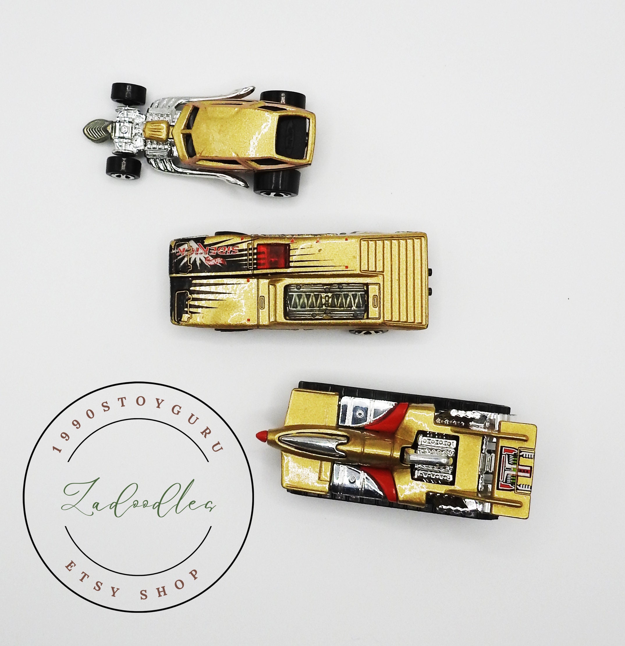 Exclusive Golden Hot Wheels Collection - 1992 Treadator, 1970 Side Kick ...