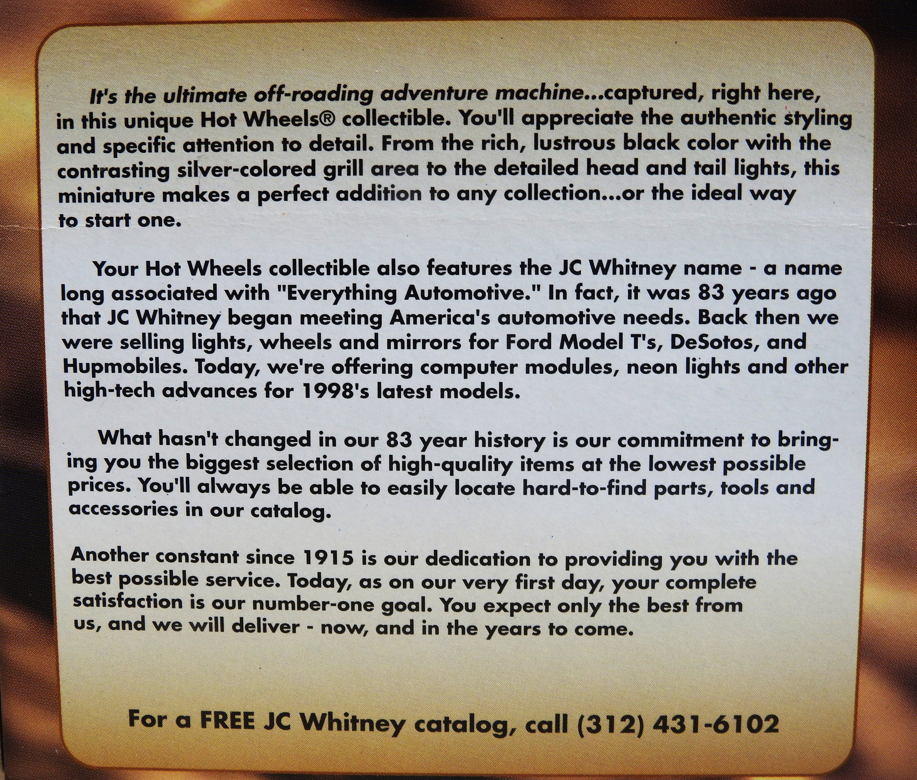 Exclusive 1990s Hot Wheels JC Whitney Automotive Set: 4 Vintage ...