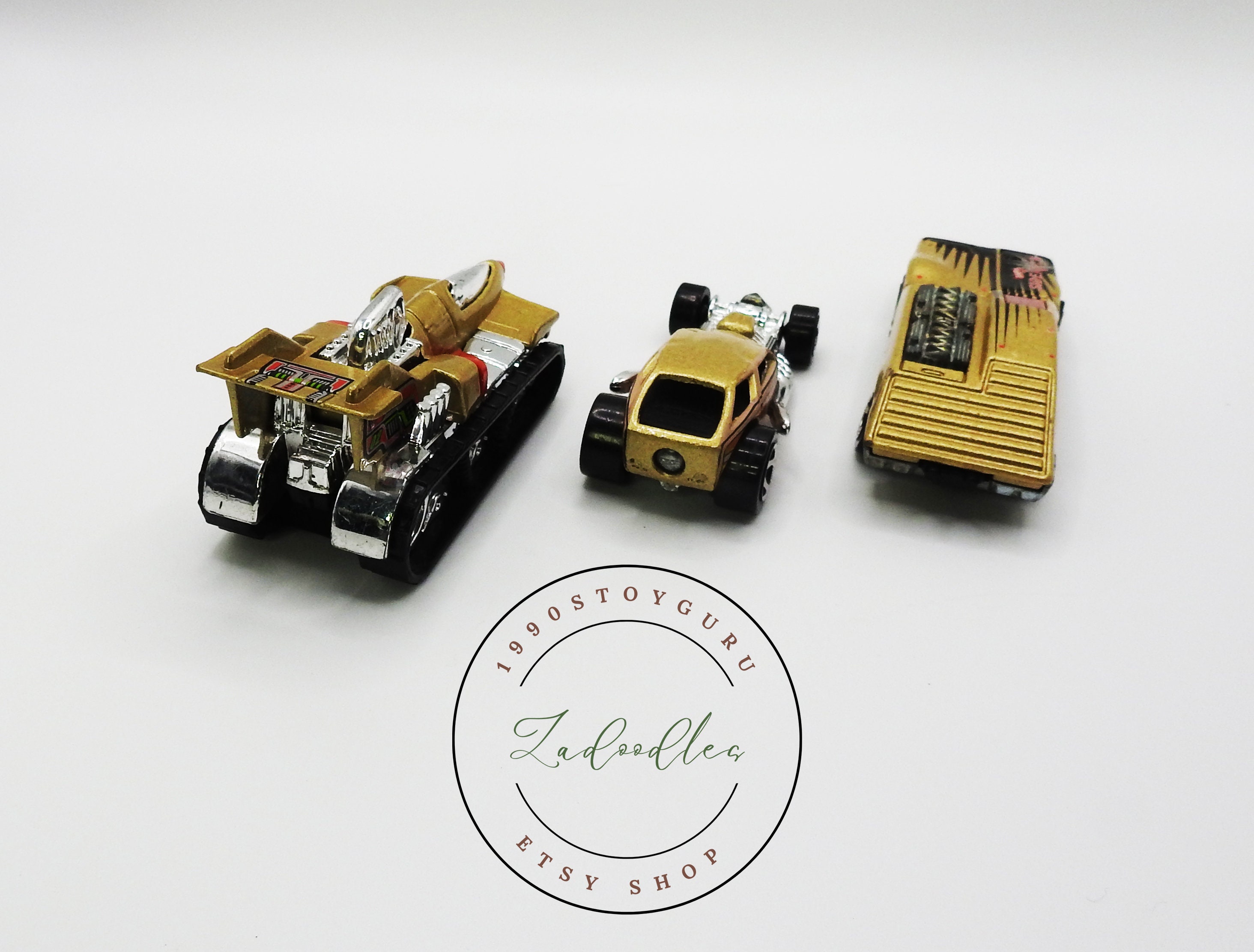 Exclusive Golden Hot Wheels Collection - 1992 Treadator, 1970 Side Kick ...