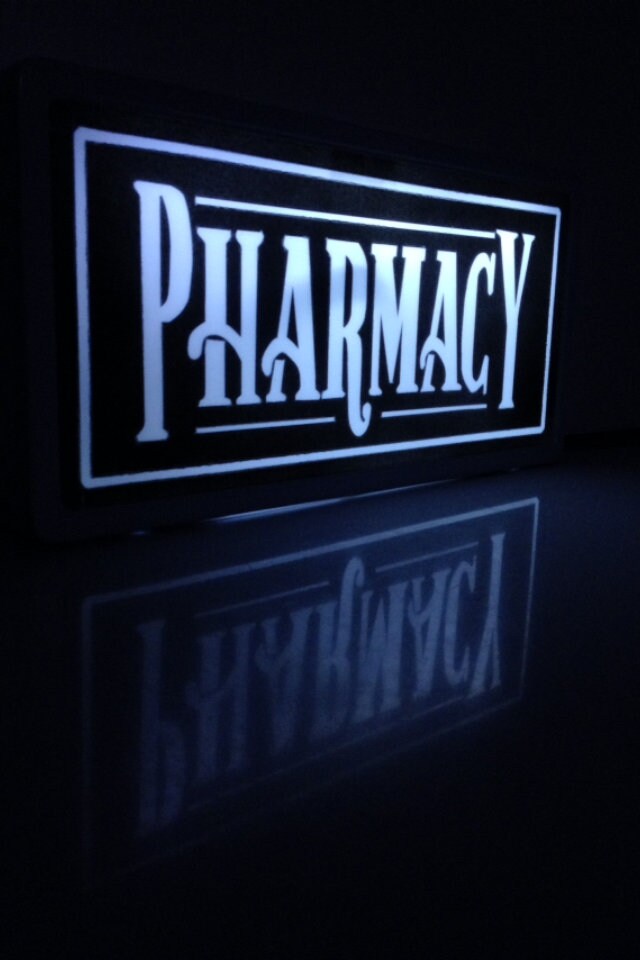 Illuminated Pharmacy Sign, Chemist, Drug Store Light Box Sign, 8W LED ...