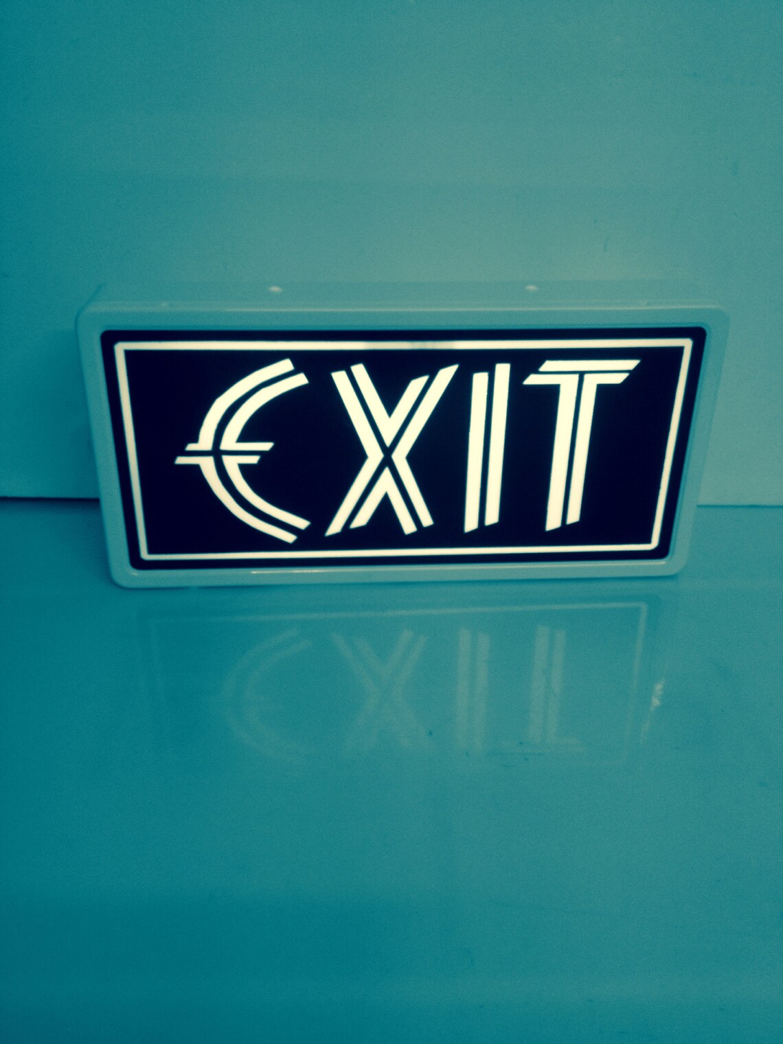 Art Deco Illuminated Emergency Exit Light Box Sign Vintage Style Black ...