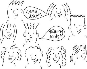 Hand Drawn Kids PNG Instant Download Doodle Elements - Etsy