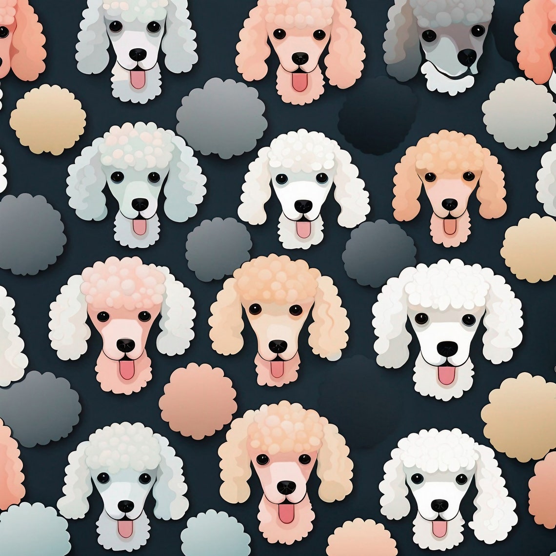 Poodle Patterns Art I Poodle Gift Digital Artwork I Colorful Poodles I ...