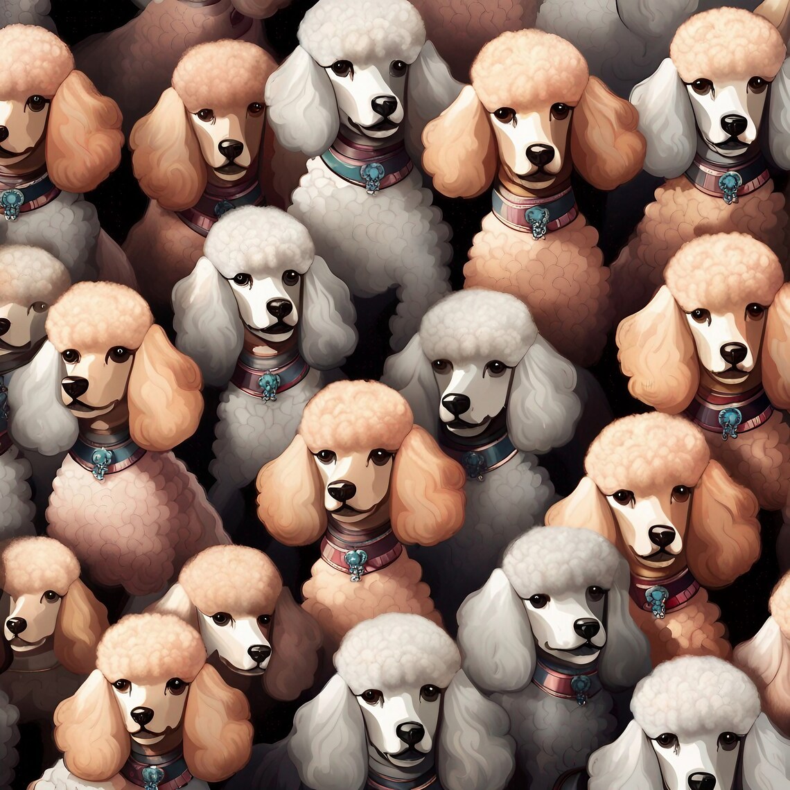 Poodle Patterns Art I Poodle Gift Digital Artwork I Colorful Poodles I ...