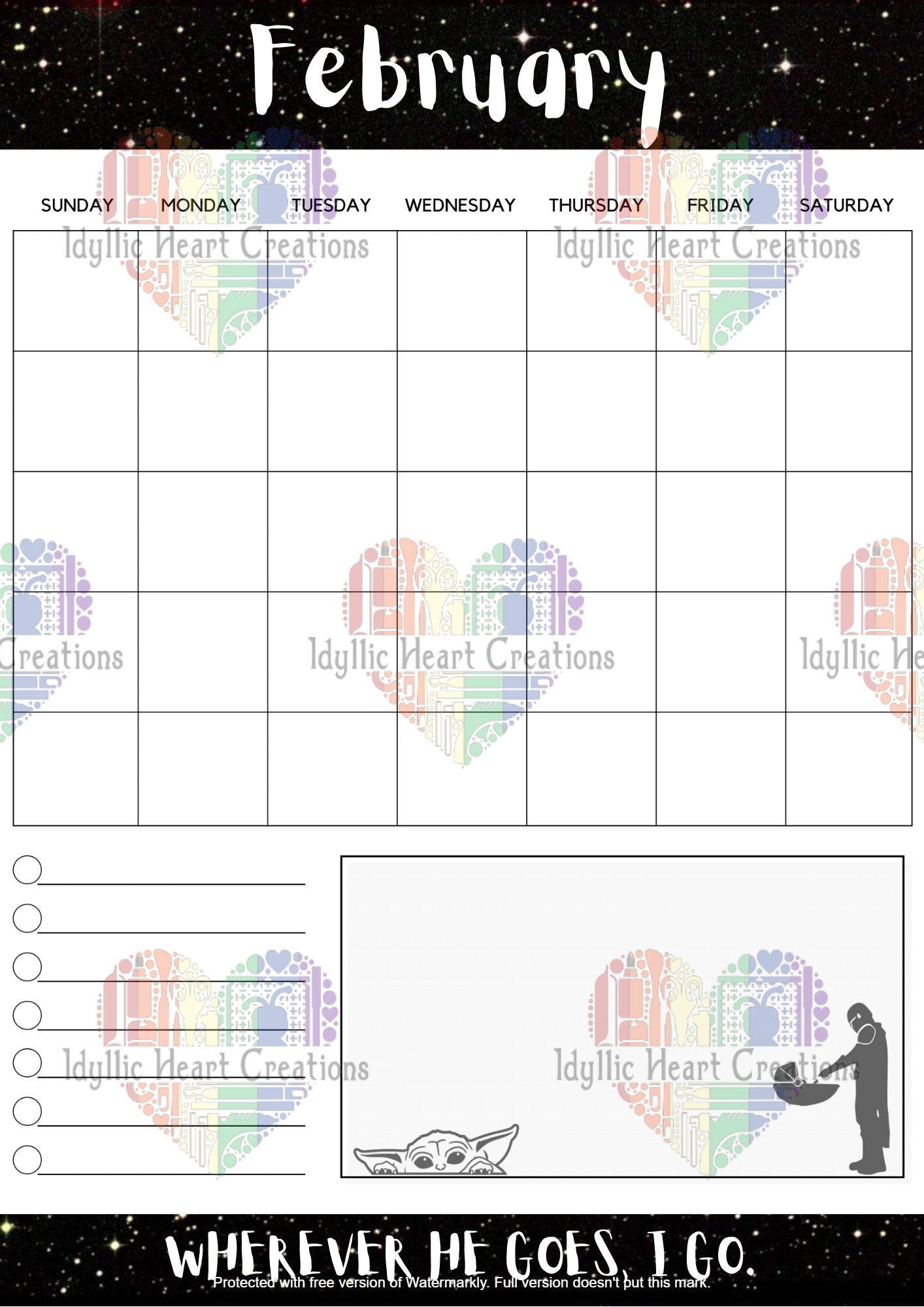 Undated 12 Month Planner Digital or Printable reMarkable | Etsy