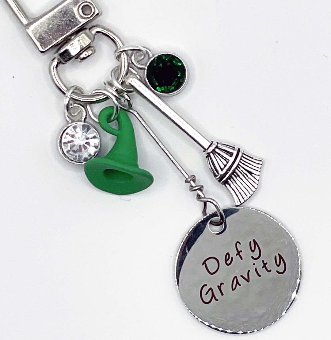 Wicked 'defy Gravity' Clip-on Charm: Witch Hat & Broom Jewelry - Etsy