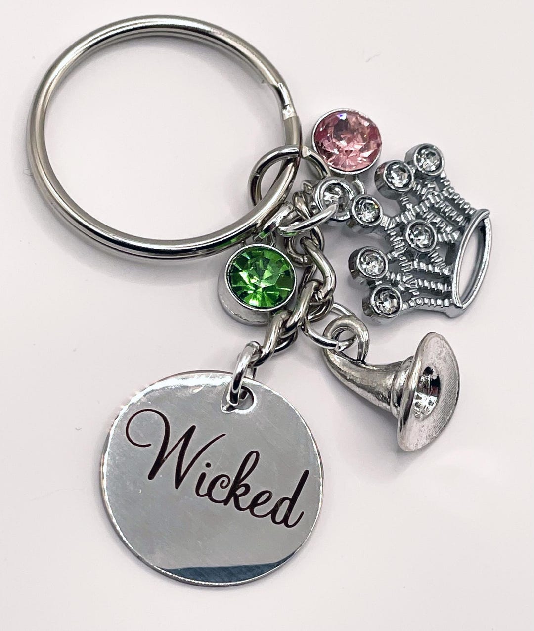 Wicked Key Chain: Crown, Witch Hat & Crystal Charms - Etsy
