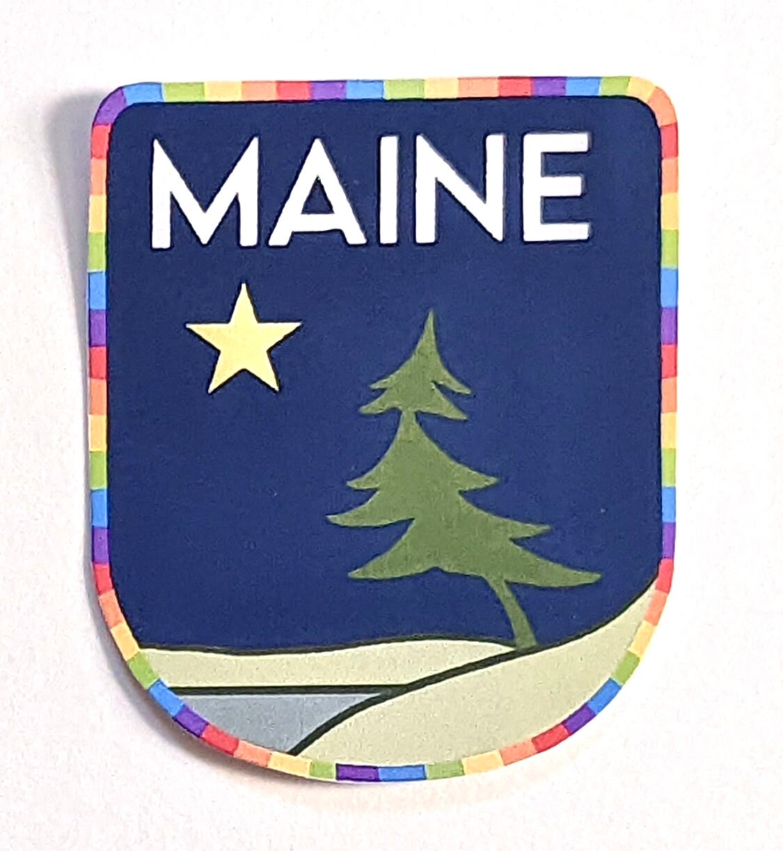 Small Blue Maine Patch Vinyl Sticker - Etsy