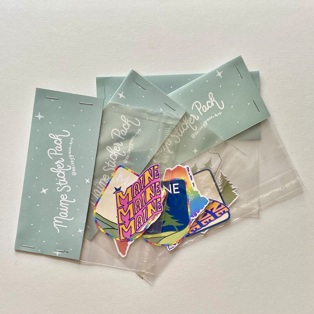 Maine Illustrated Sticker Pack - Etsy