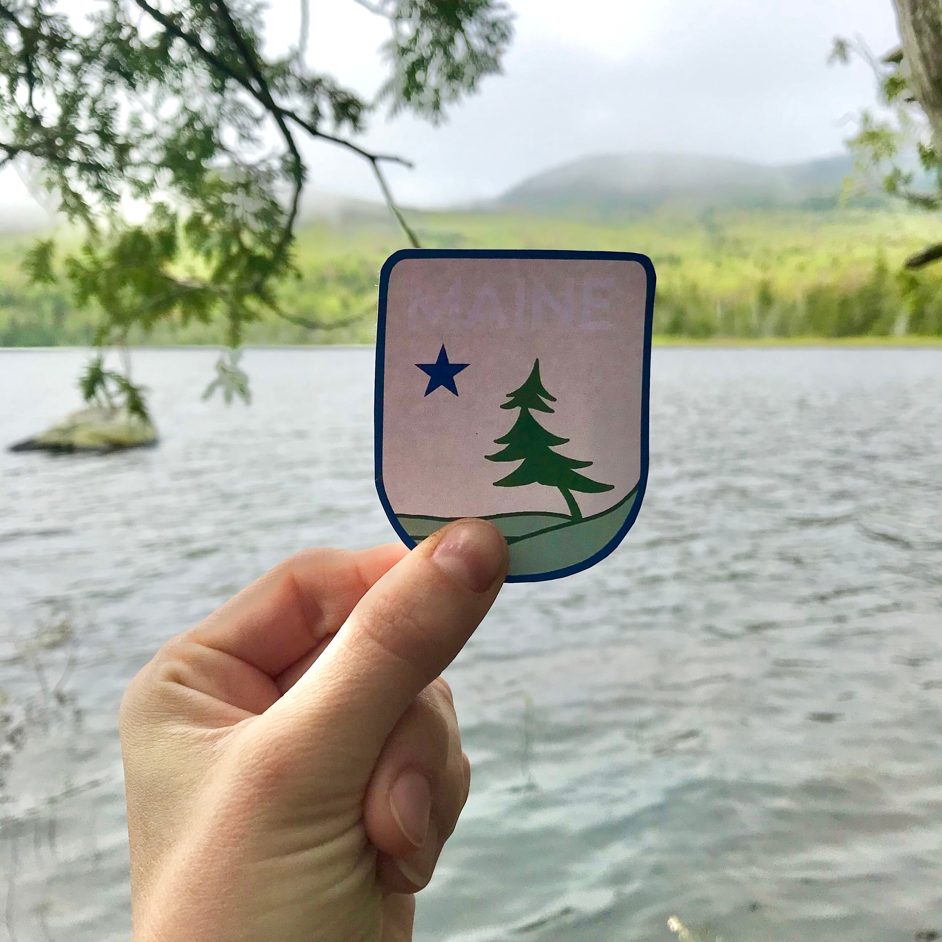 Large Vintage Maine Flag Patch Vinyl Sticker - Etsy