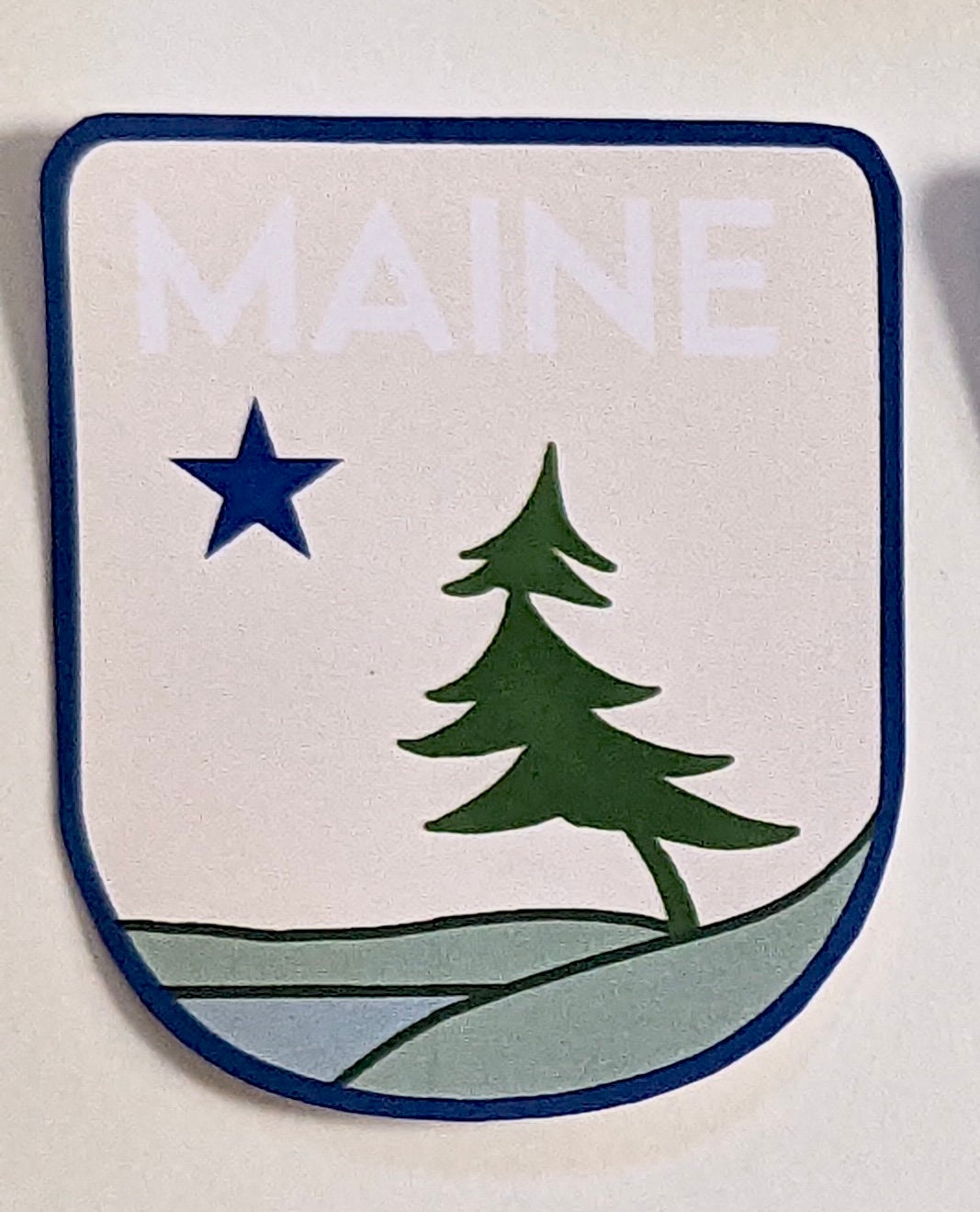 Large Vintage Maine Flag Patch Vinyl Sticker - Etsy