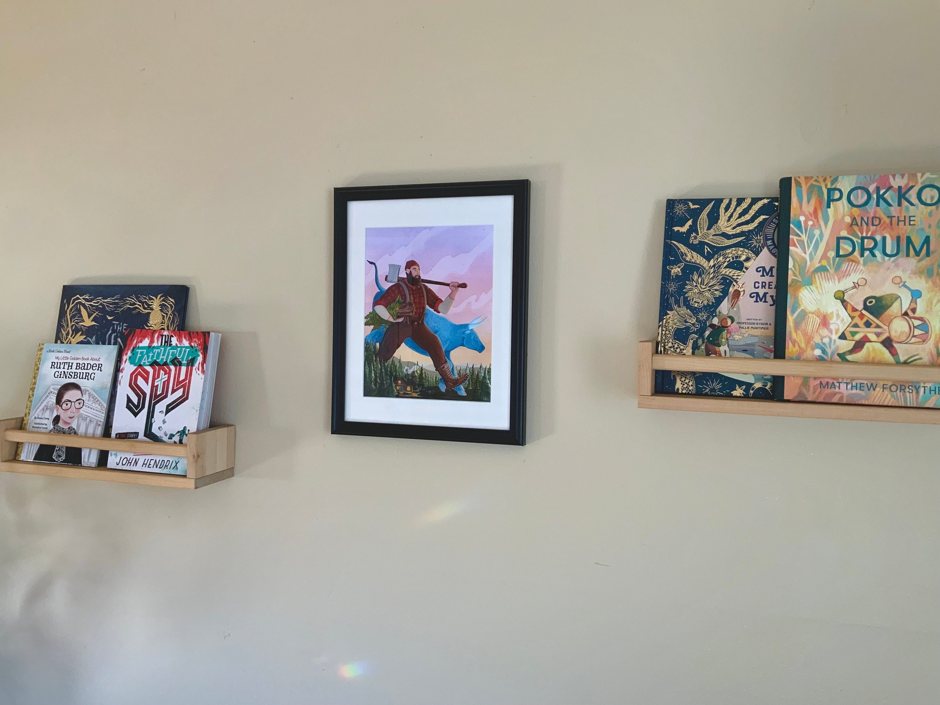 Paul Bunyan and Babe the Blue Ox Illustrated Print - Etsy