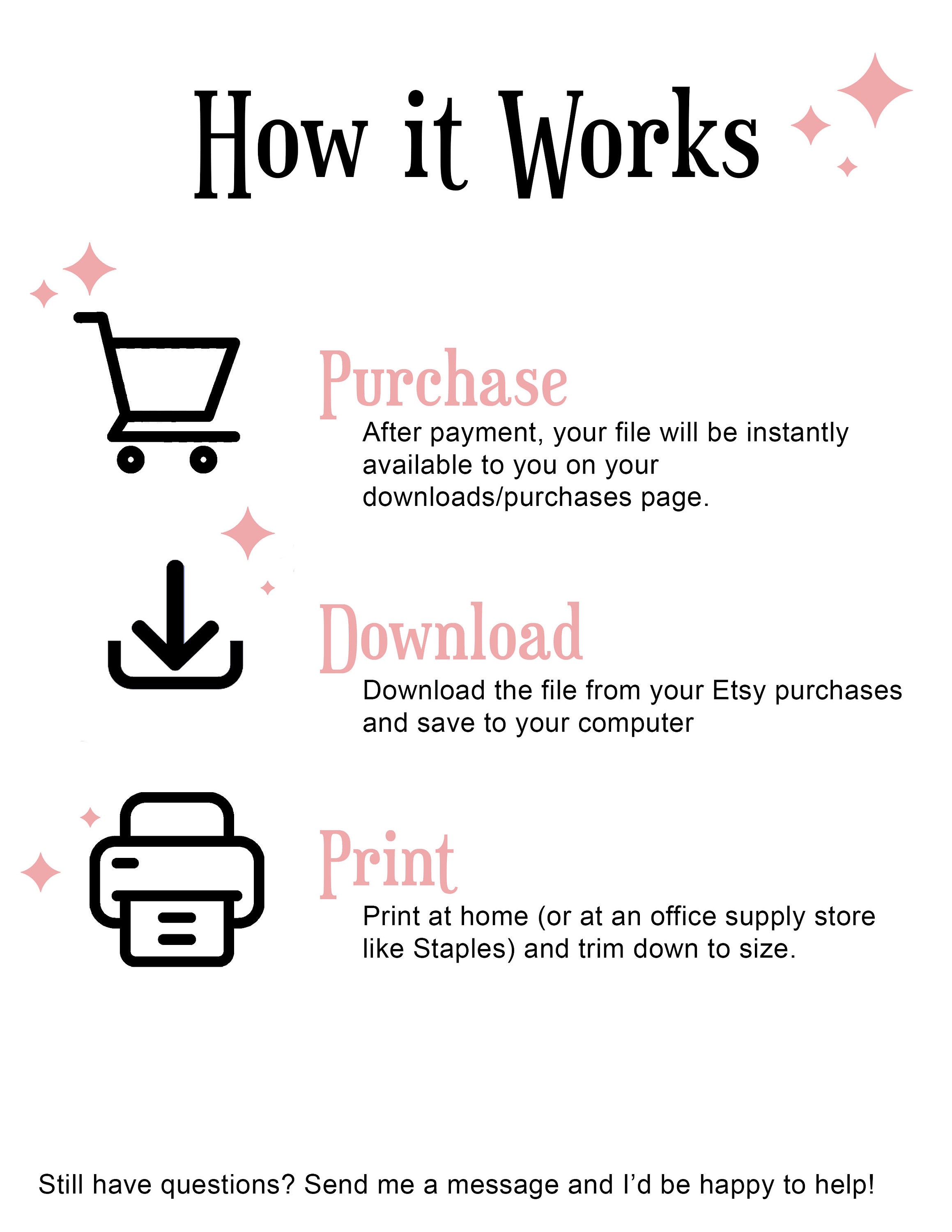 Printable Cat and Christmas Lights Illustrated Holiday Card DIY Digital ...
